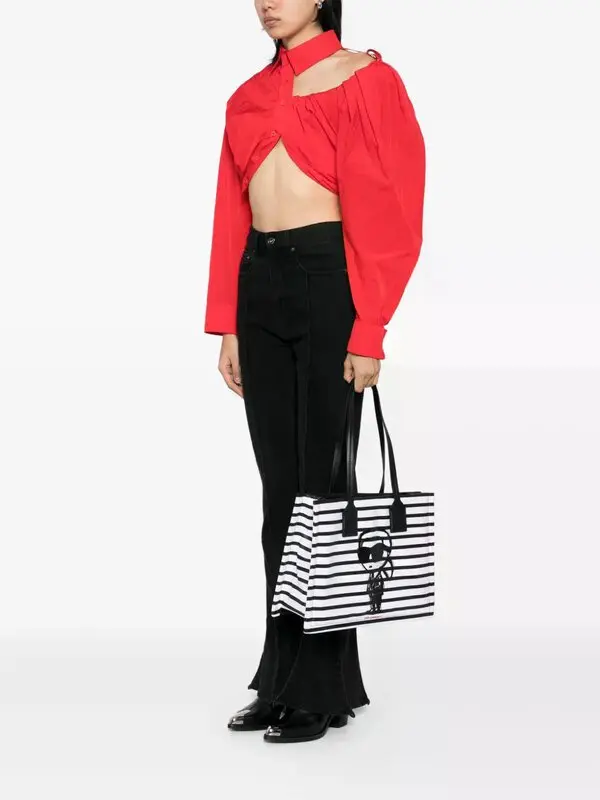 Karl Lagerfeld Ikon Striped Medium Tote