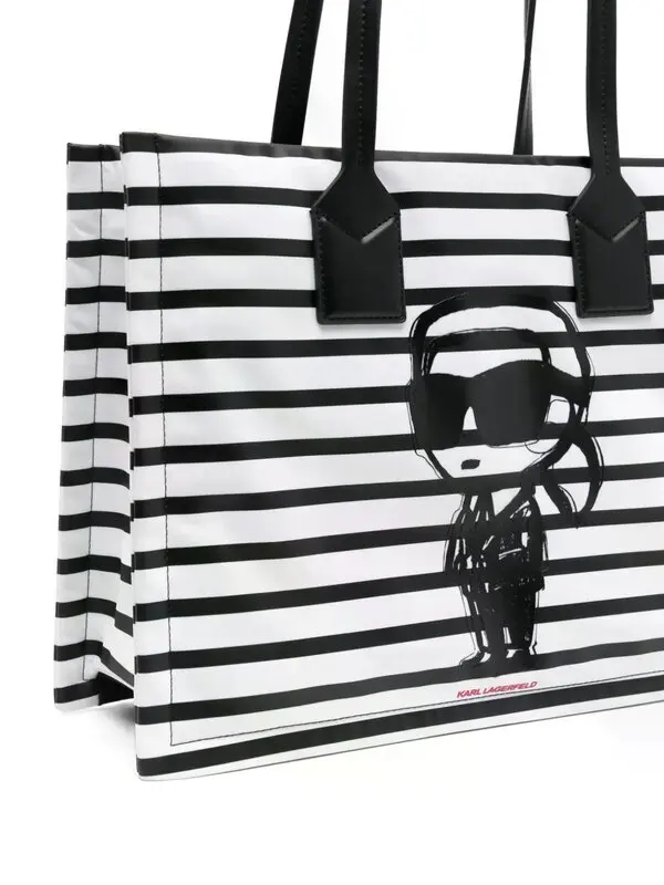 Karl Lagerfeld Ikon Striped Medium Tote