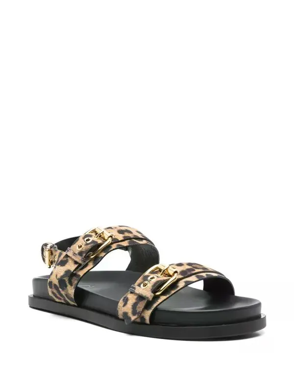 Agl Allimaglia Leopard-print Sandals - Brown