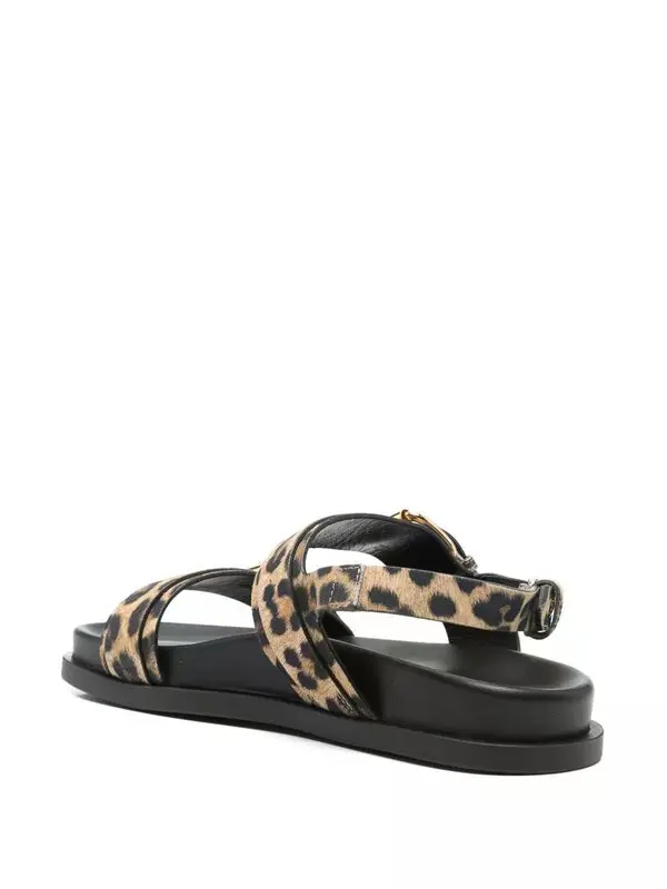 Agl Allimaglia Leopard-print Sandals - Brown