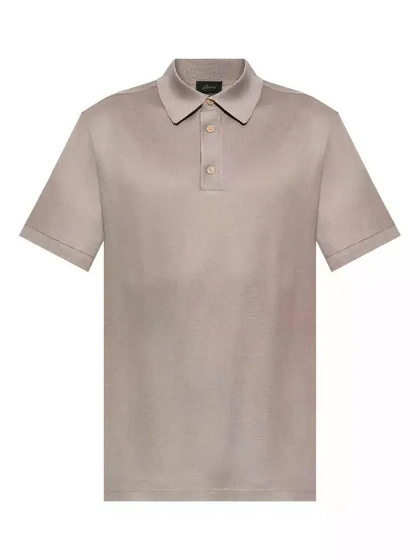 Brioni Silk Polo Shirt - Neutrals