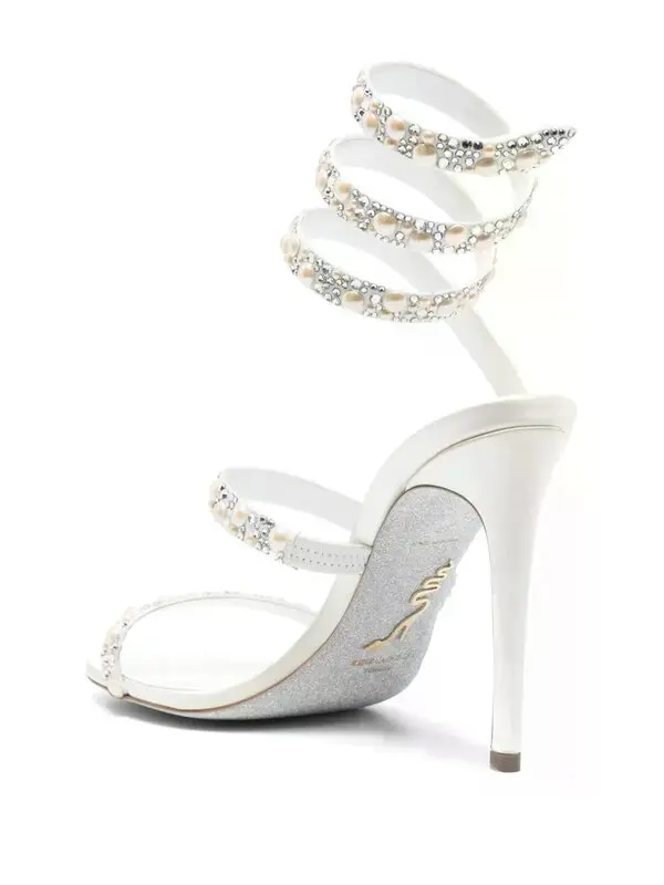 Rene Caovilla 100mm Cleo Sandals - White