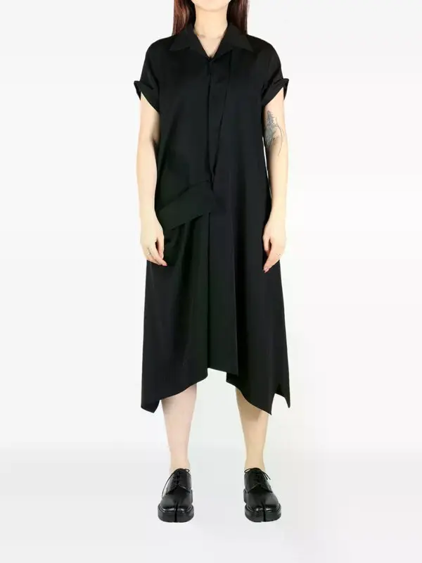 Yohji Yamamoto Wool Midi Shirt Dress