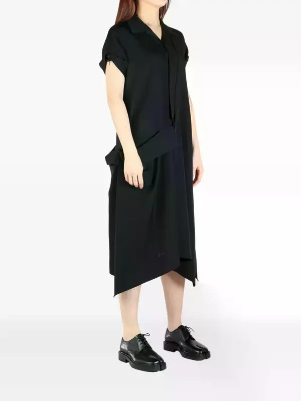 Yohji Yamamoto Wool Midi Shirt Dress