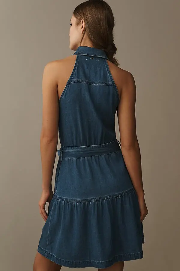 sam edelman diana sleeveless collared denim mini dress Blue dress SIZE:7Y (46.5 - 49