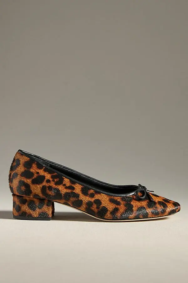 REFORMATION Leopard Ballet Pumps - Leopard Haircalf