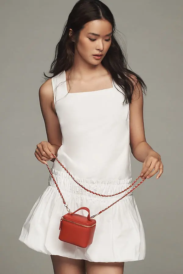 Sleeveless Square-neck Bubble Mini Dress