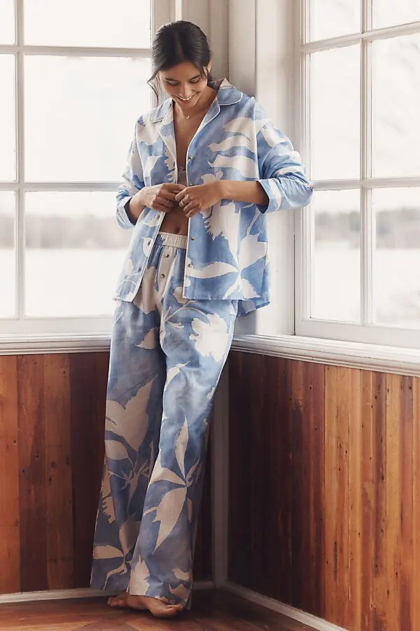 LYREBIRD By Cloud Flannel Pajama Pants - Blue