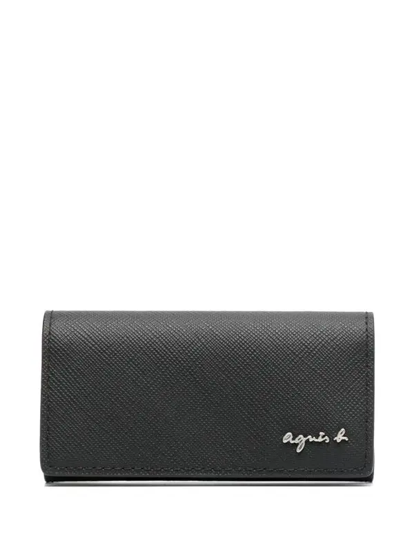 AGNÈS B. Logo-plaque Leather Wallet - Black