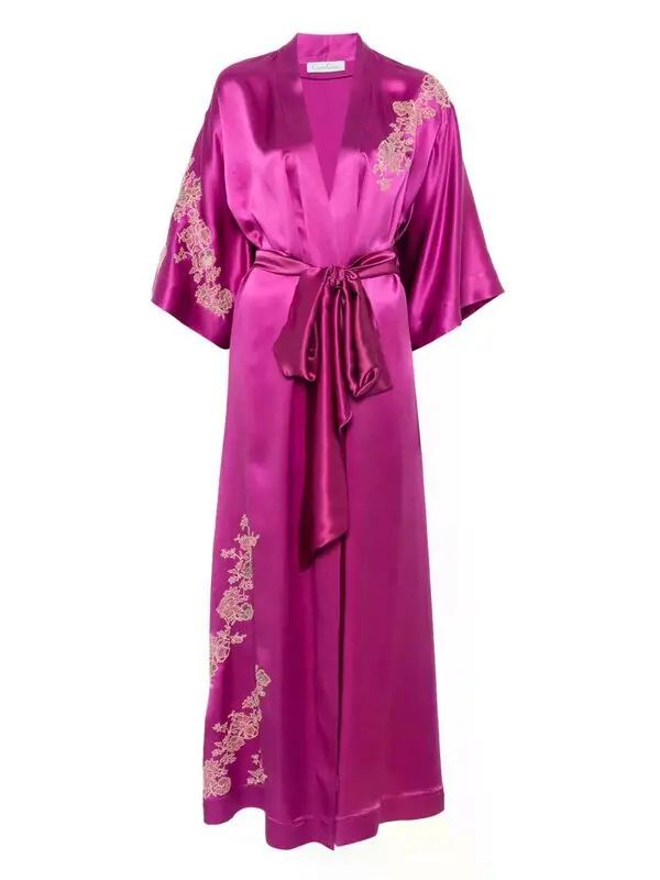 Carine Gilson Calais-caudry Lace Robe - Purple