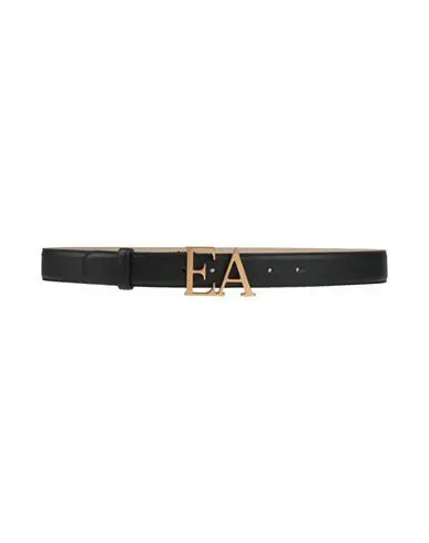 Emporio Armani Leather Belt With Logo - Black