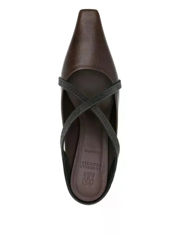 Brunello Cucinelli 60mm Monili-strap Mules - Brown