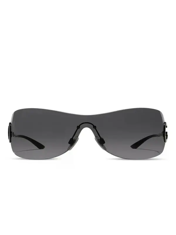 Dolce & Gabbana Logo-Detail Wraparound Sunglasses - Black 