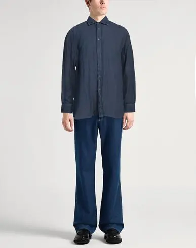 120% Lino Shirt Size Linen - Navy