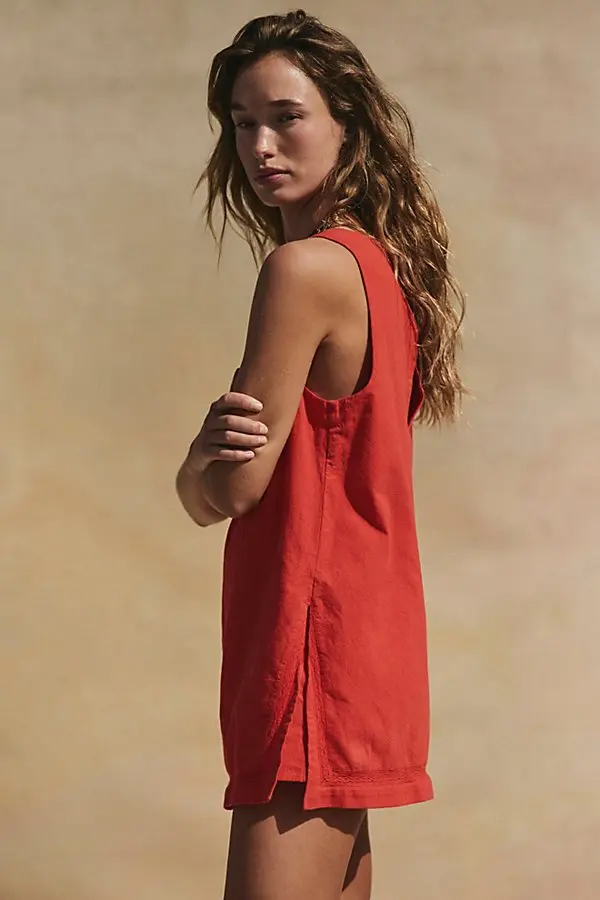Free People Summer Smiles Romper - Cherry Tomato