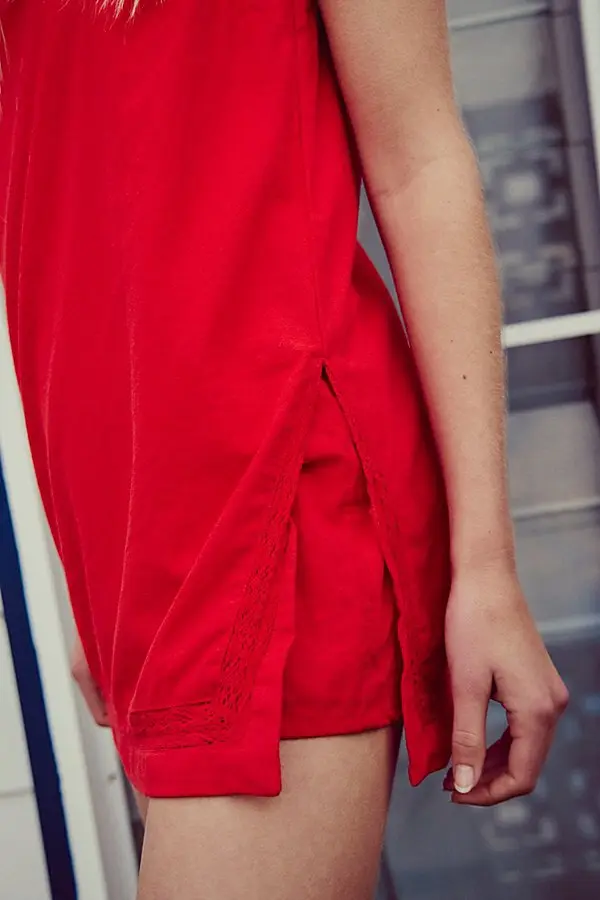 Free People Summer Smiles Romper - Fiery Red