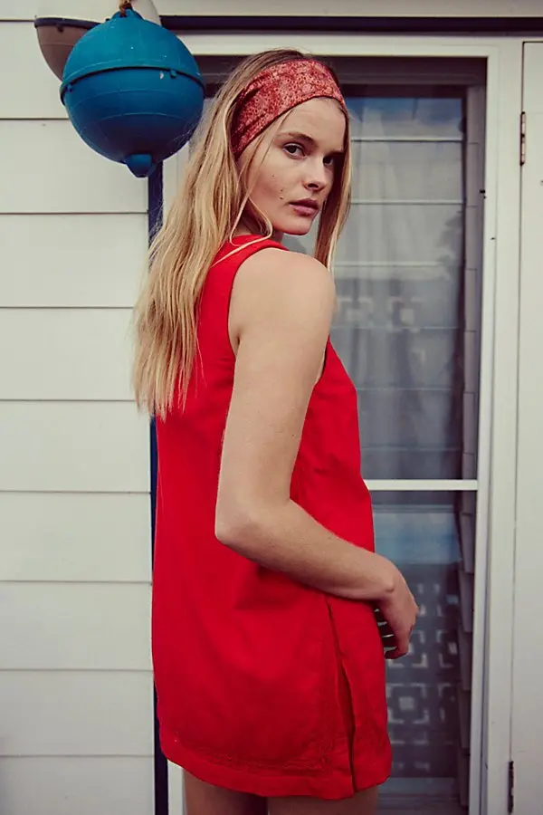 Free People Summer Smiles Romper - Fiery Red