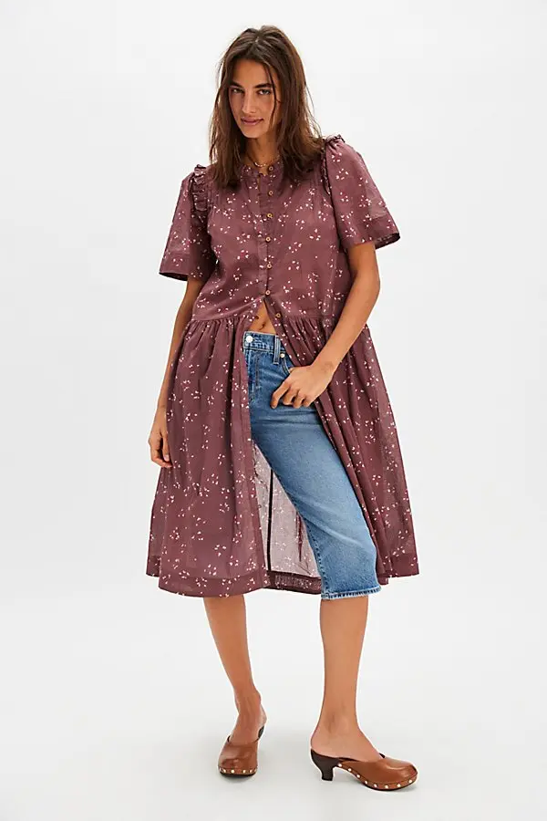 Free People Bella Mae Midi Dress - Bittersweet Combo | Editorialist