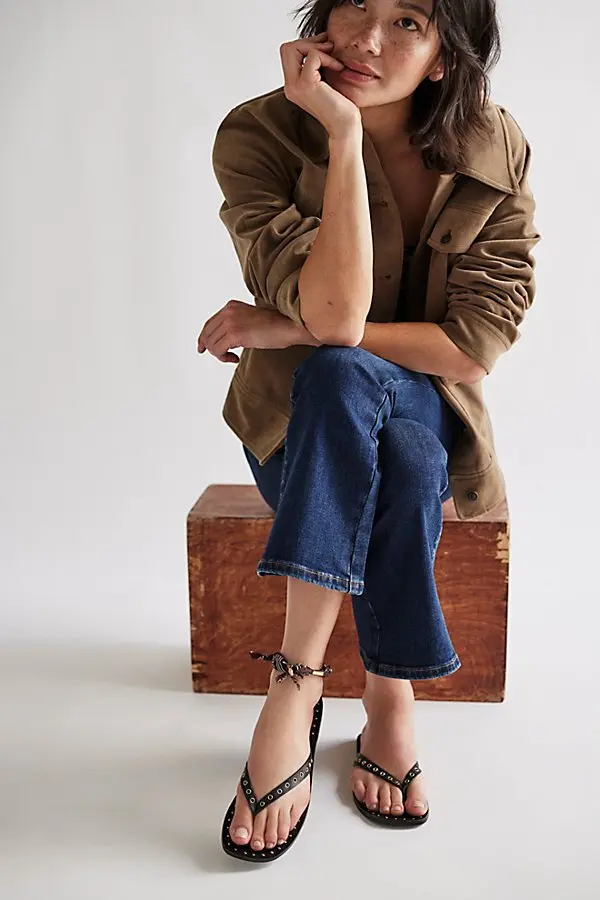 Free People Gia Grommet Thong Sandals