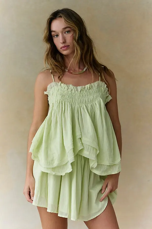 Free People Layla Set - Lime Cream
