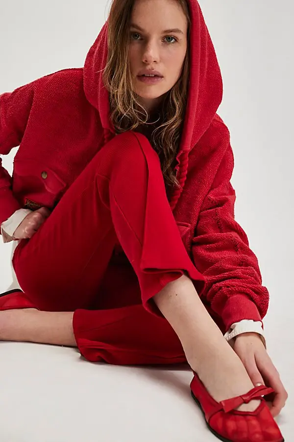 Donni. The Rib Kick Flare Pants - Bell Pepper