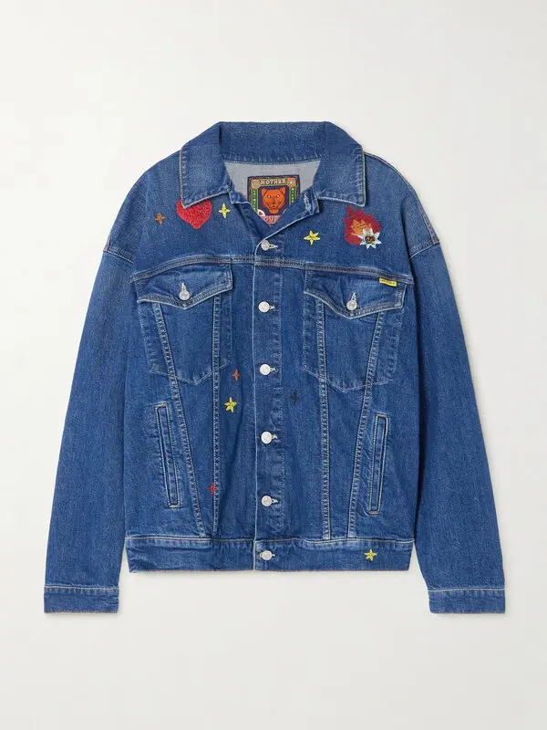 MOTHER La Doublej The Drop It Drifter Denim Jacket - Blue