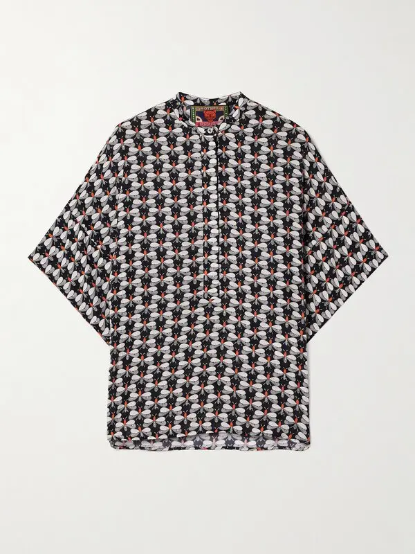 La DoubleJ Mother Estelle Printed Blouse - Black