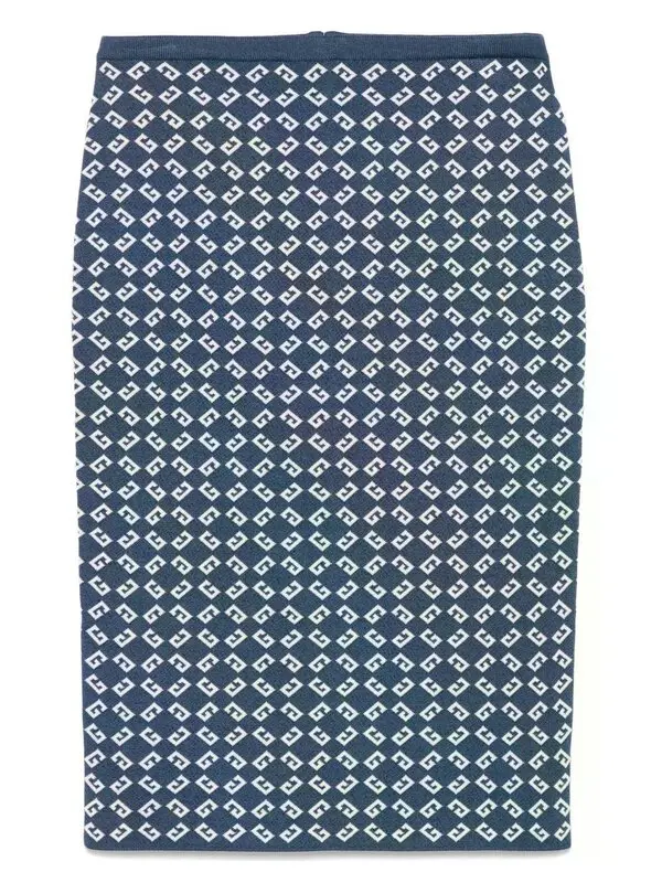 Givenchy Monogram 72-jacquard Midi Skirt - Blue