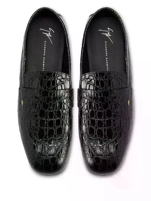 GIUSEPPE ZANOTTI Cristophe Crocodile-embossed Loafers