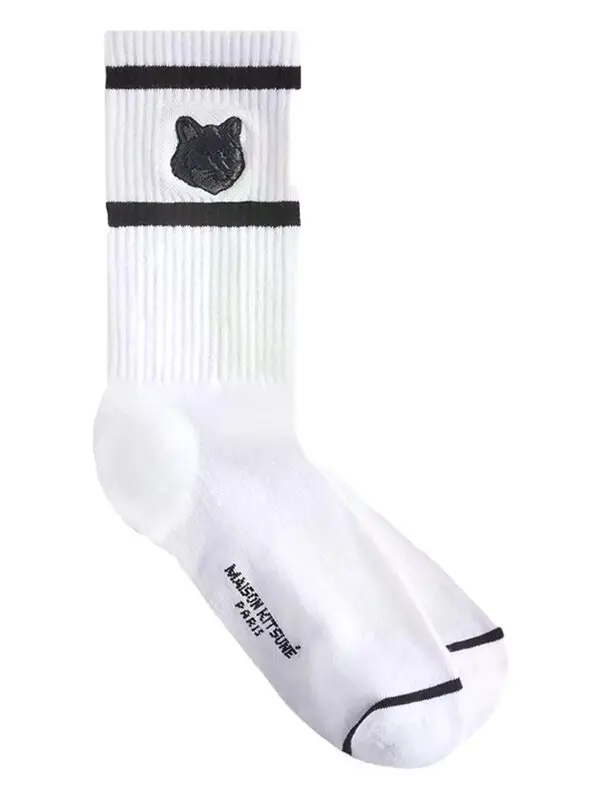 Maison Kitsuné Fox Head Socks - White