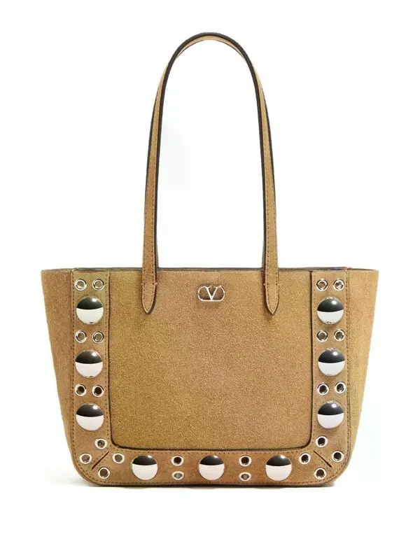 Valentino Garavani Nellcôte Mini Suede Shopping Bag - Neutrals
