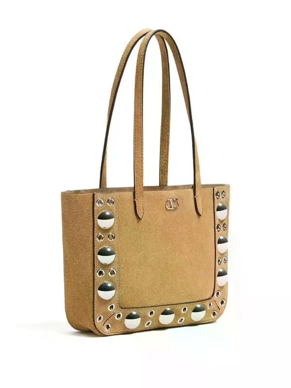Valentino Garavani Nellcôte Mini Suede Shopping Bag - Neutrals