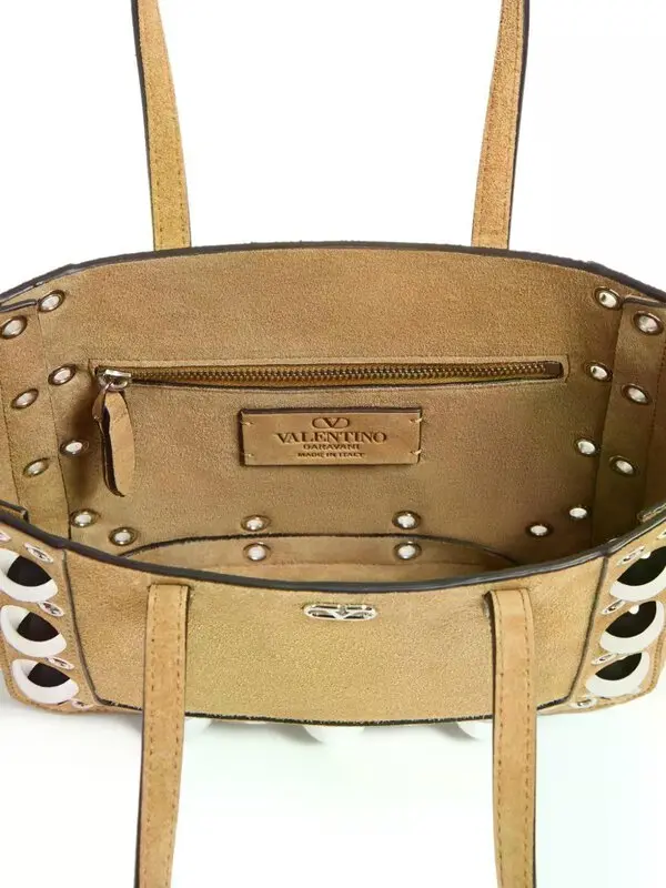 Valentino Garavani Nellcôte Mini Suede Shopping Bag - Neutrals