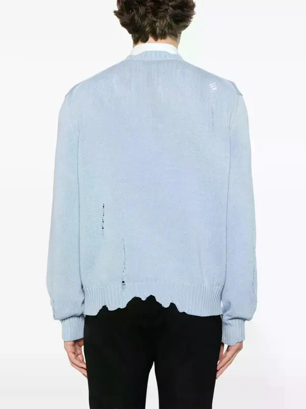Alexander McQueen Distressed Skull Sweater - Blue