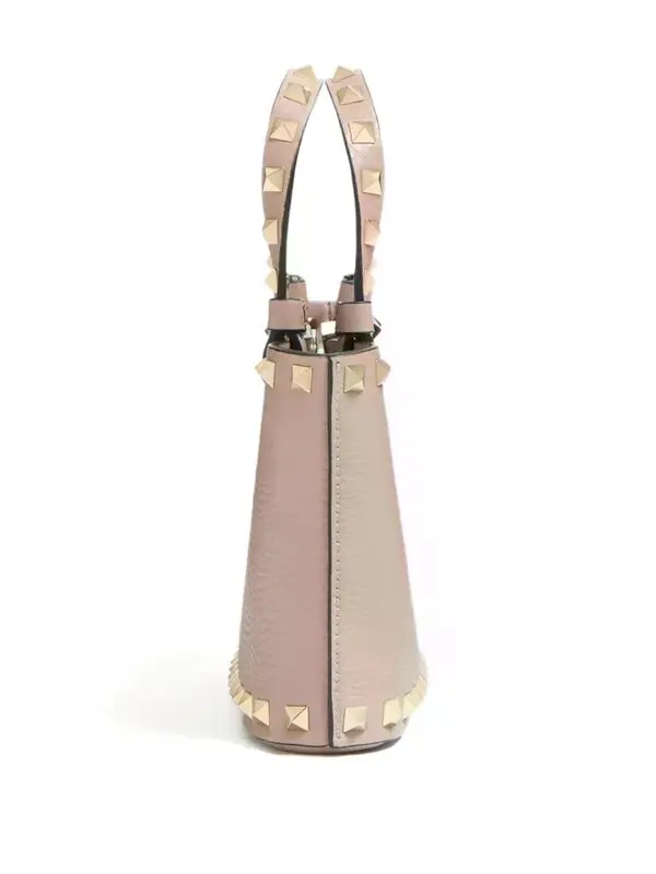 Valentino Garavani Rockstud Mini Shopping Bag In Grainy Calfskin - Pink