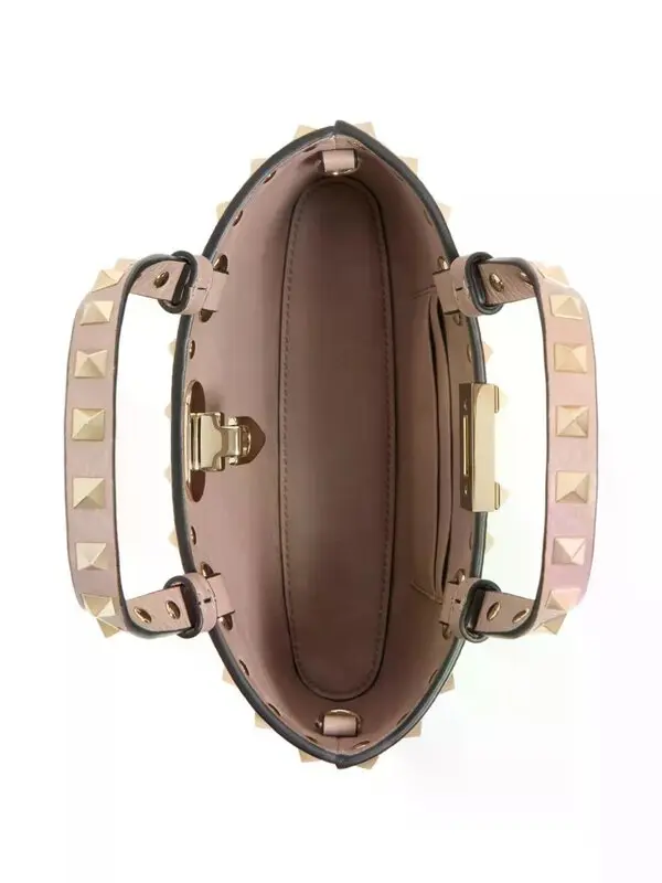 Valentino Garavani Rockstud Mini Shopping Bag In Grainy Calfskin - Pink