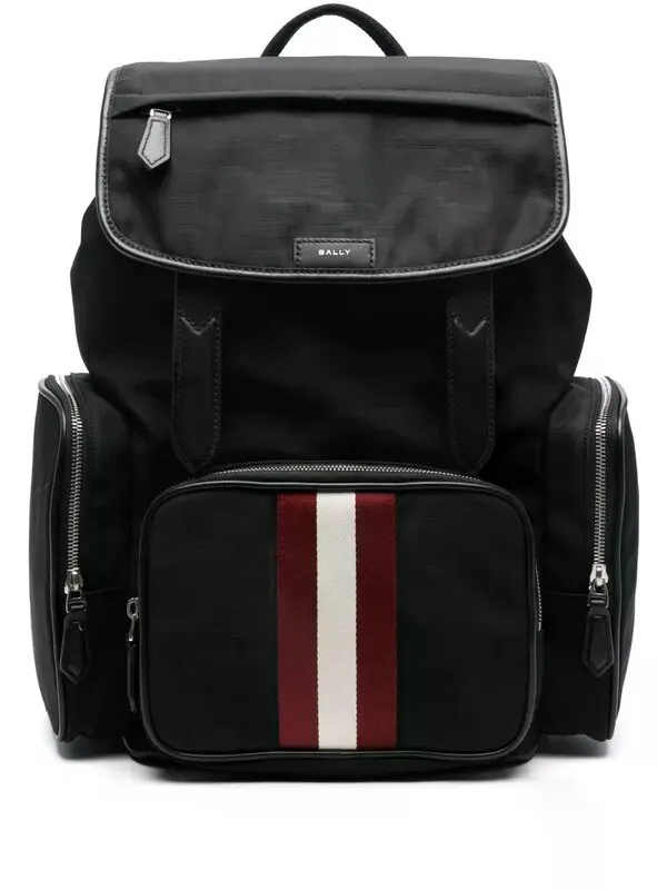 Bally Stripe-detail Backpack - Black