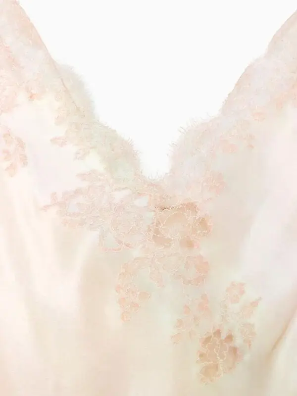 Carine Gilson Caudry Lace Silk Camisole - Pink