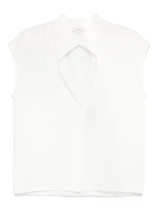 Vince Voile Cap-sleeve Blouse - White