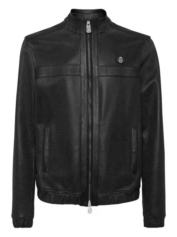 BILLIONAIRE Leather Jacket - Black