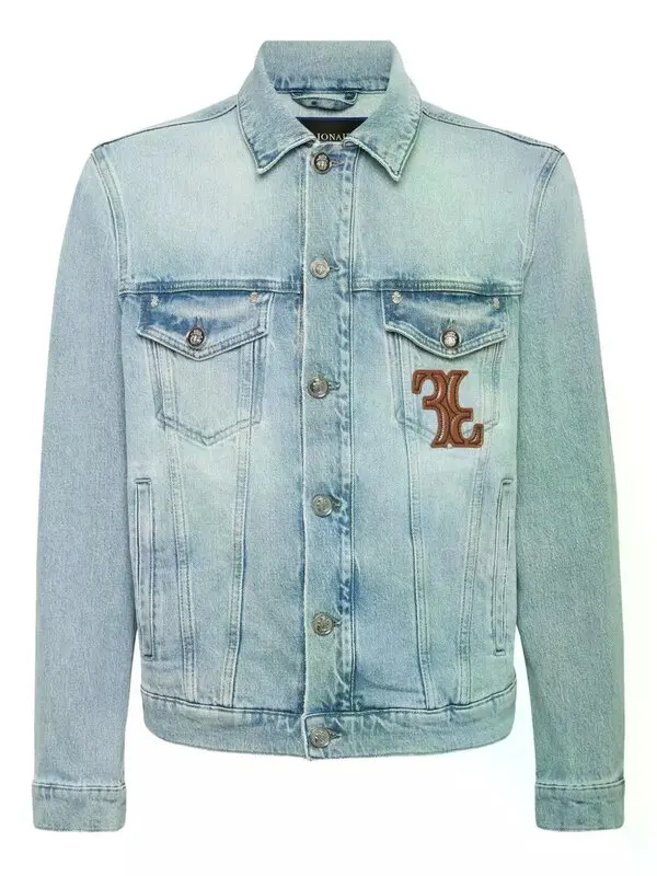 BILLIONAIRE Logo Appliqué Denim Jacket