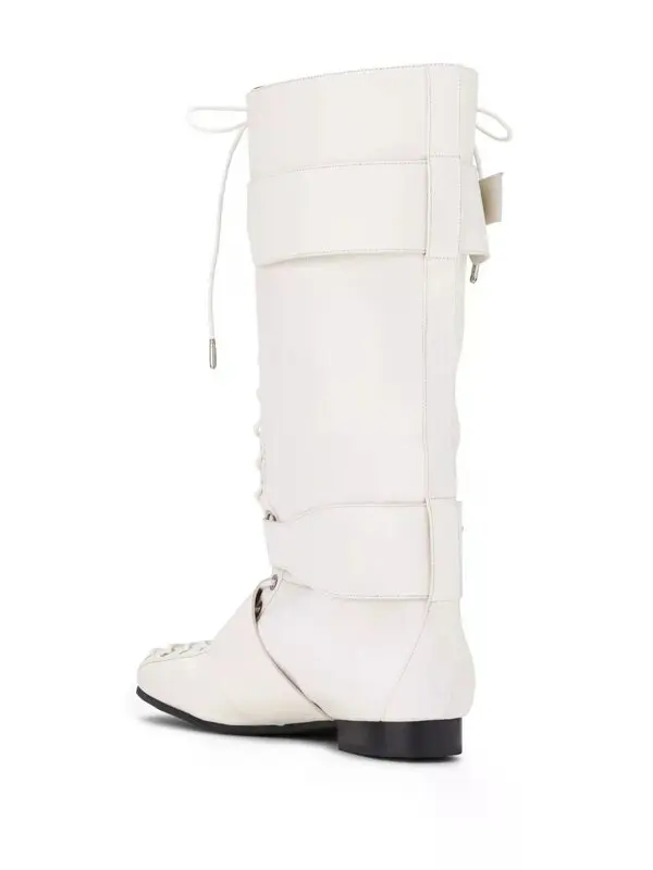 GANNI Lace-up Boots - White
