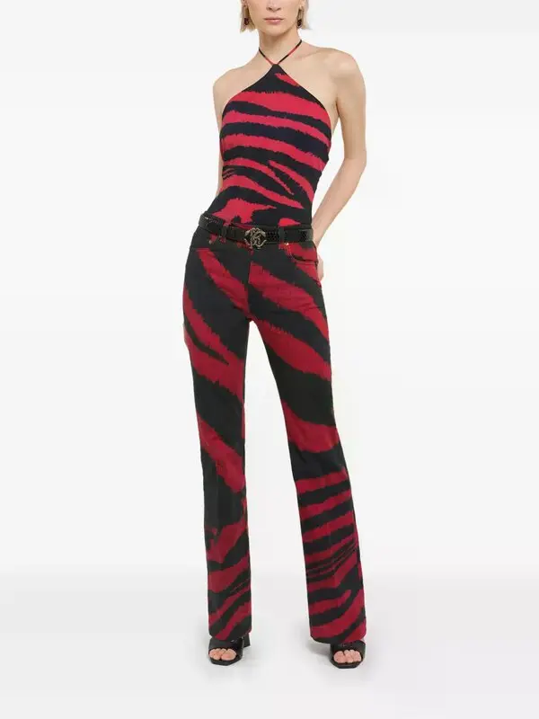 Roberto Cavalli Zebra-print Jeans - Red