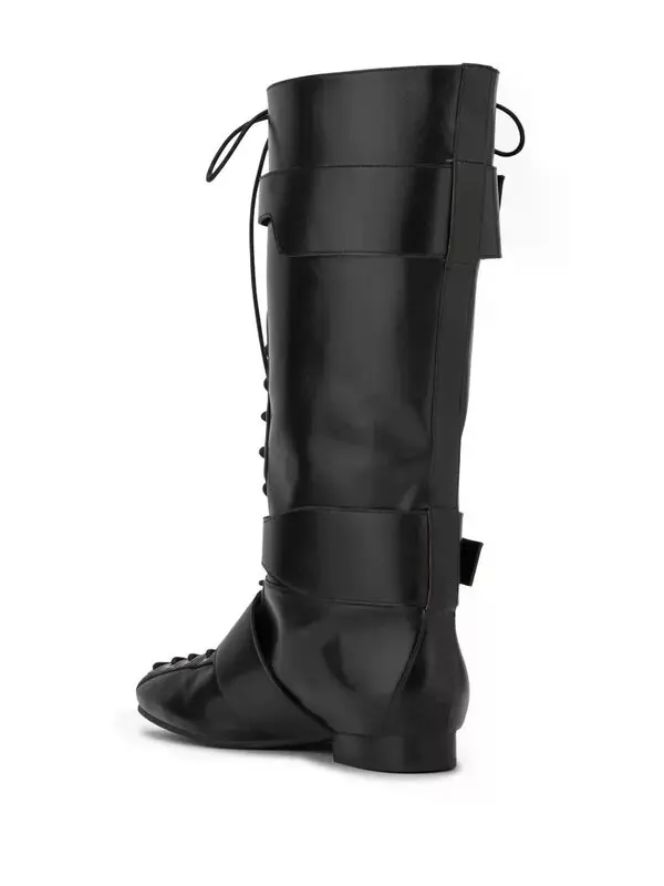 GANNI Lace-up Boots - Black