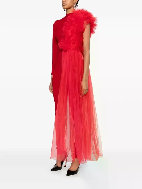 Alchemy Fashions X Lia Aram Tulle-appliqué Jumpsuit - Red