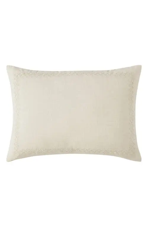 DKNY PURE Border Embroidery Accent Pillow - Cream