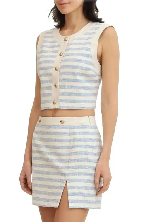 Avec Les Filles Stripe Crop Vest