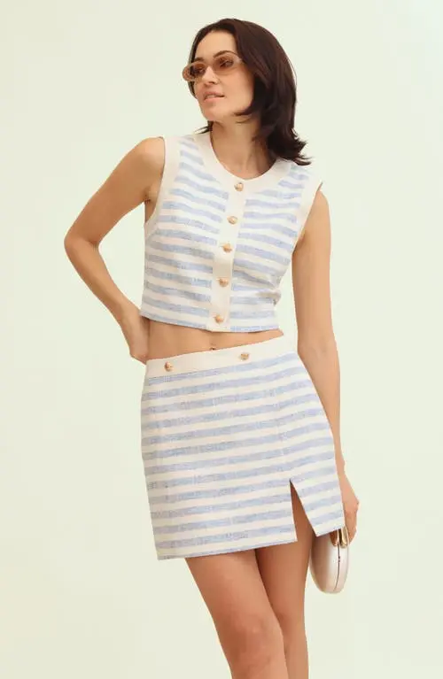 Avec Les Filles Stripe Crop Vest