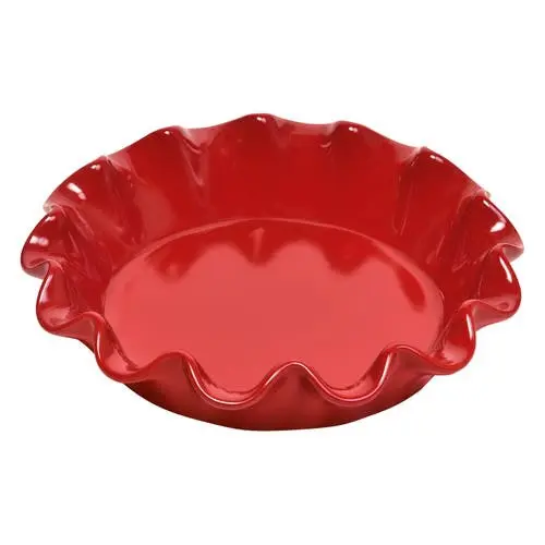 EMILE HENRY Hr Ceramic 10-inch Ruffled Pie Dish - Burgundy