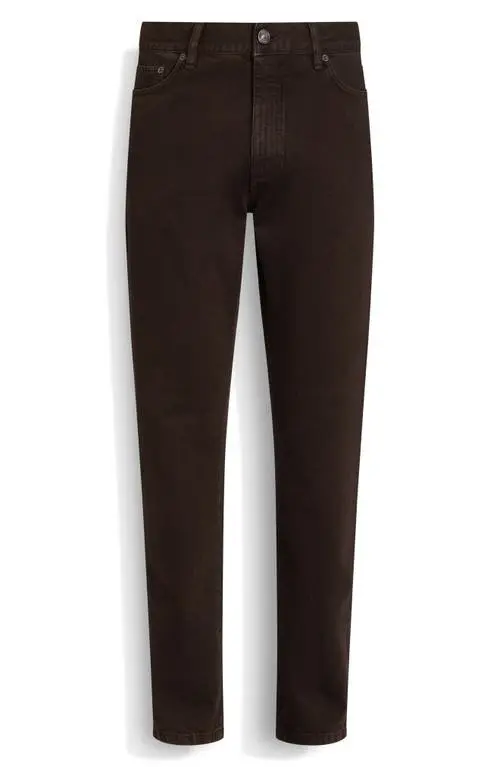 Zegna City Fit Nonstretch Denim Jeans - Dark Brown